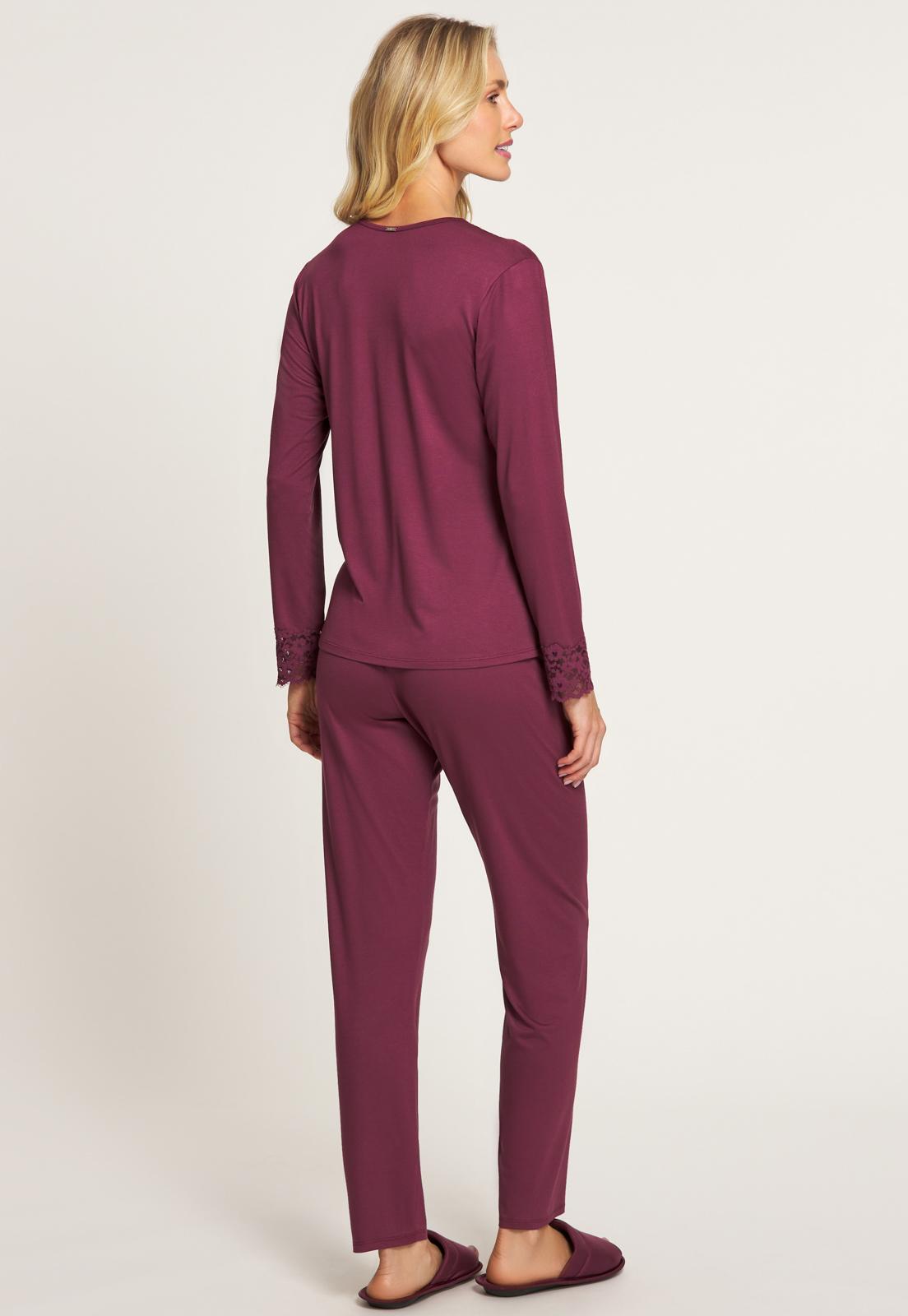 Pijama Recco Aberto de Viscose com Renda | Em até 6x sem juros - Recco ...